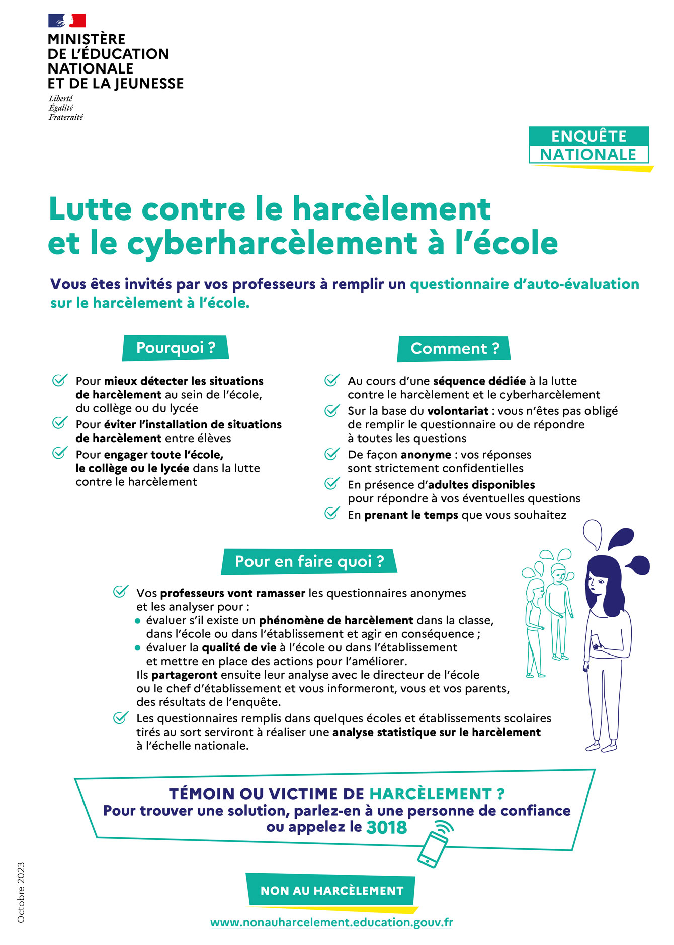 Non au harcèlement : une journée pour sensibiliser et un questionnaire pour évaluer | Académie ...